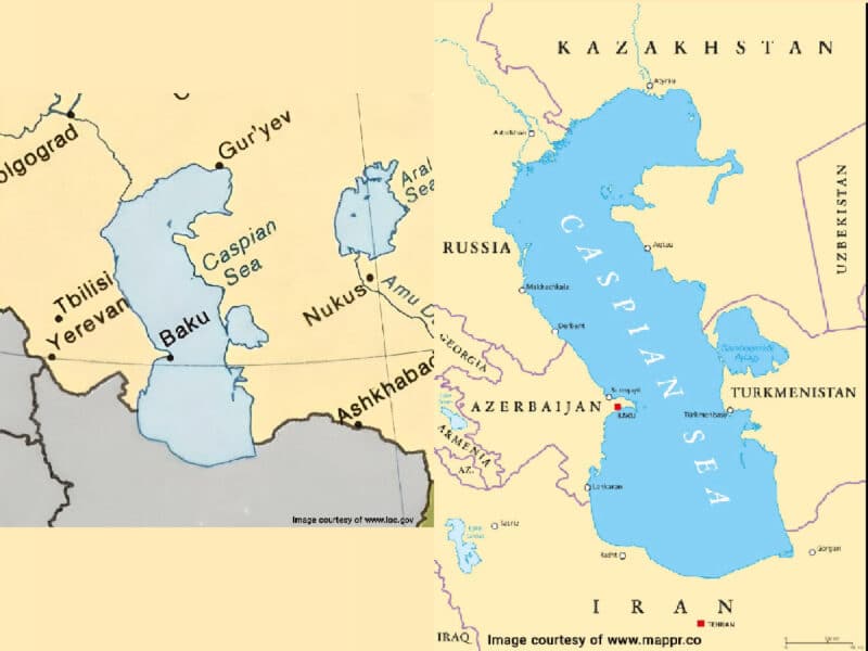 Caspian Sea Map Geography | Destination Iran